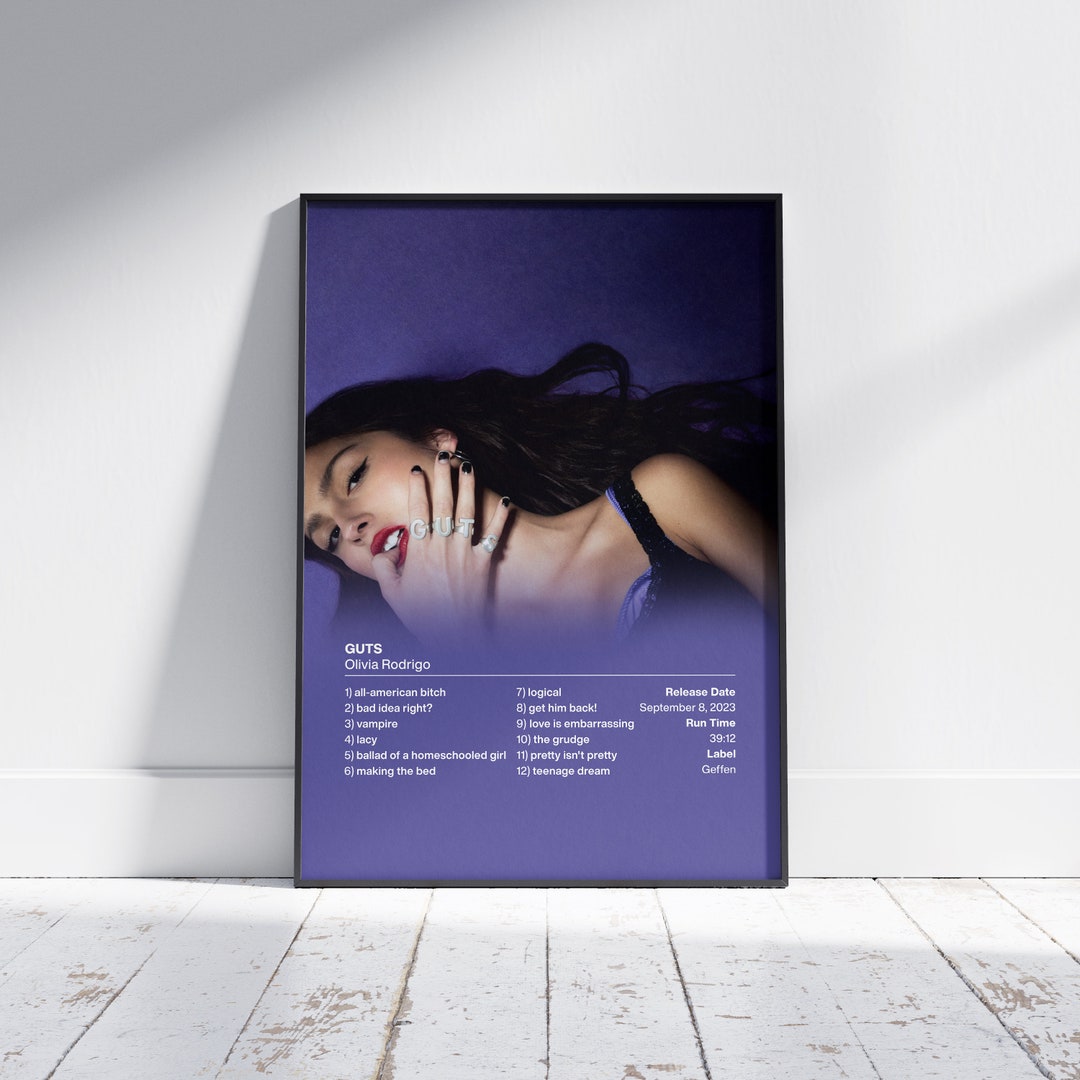 Olivia Rodrigo GUTS Album Print A4/A3 Wall Art Home Decor Poster Music ...