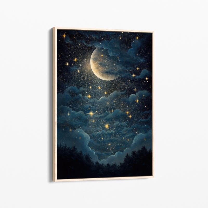 Velvet Moon Painting - Etsy UK