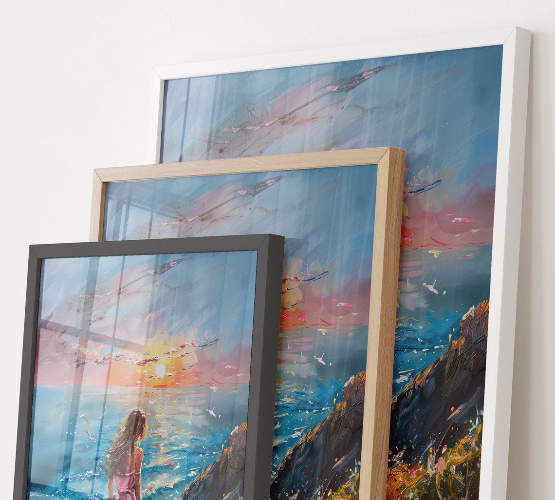 Vintage Aphrodite by the Ocean Oil Painting Print | Birth of Venus Myth ...