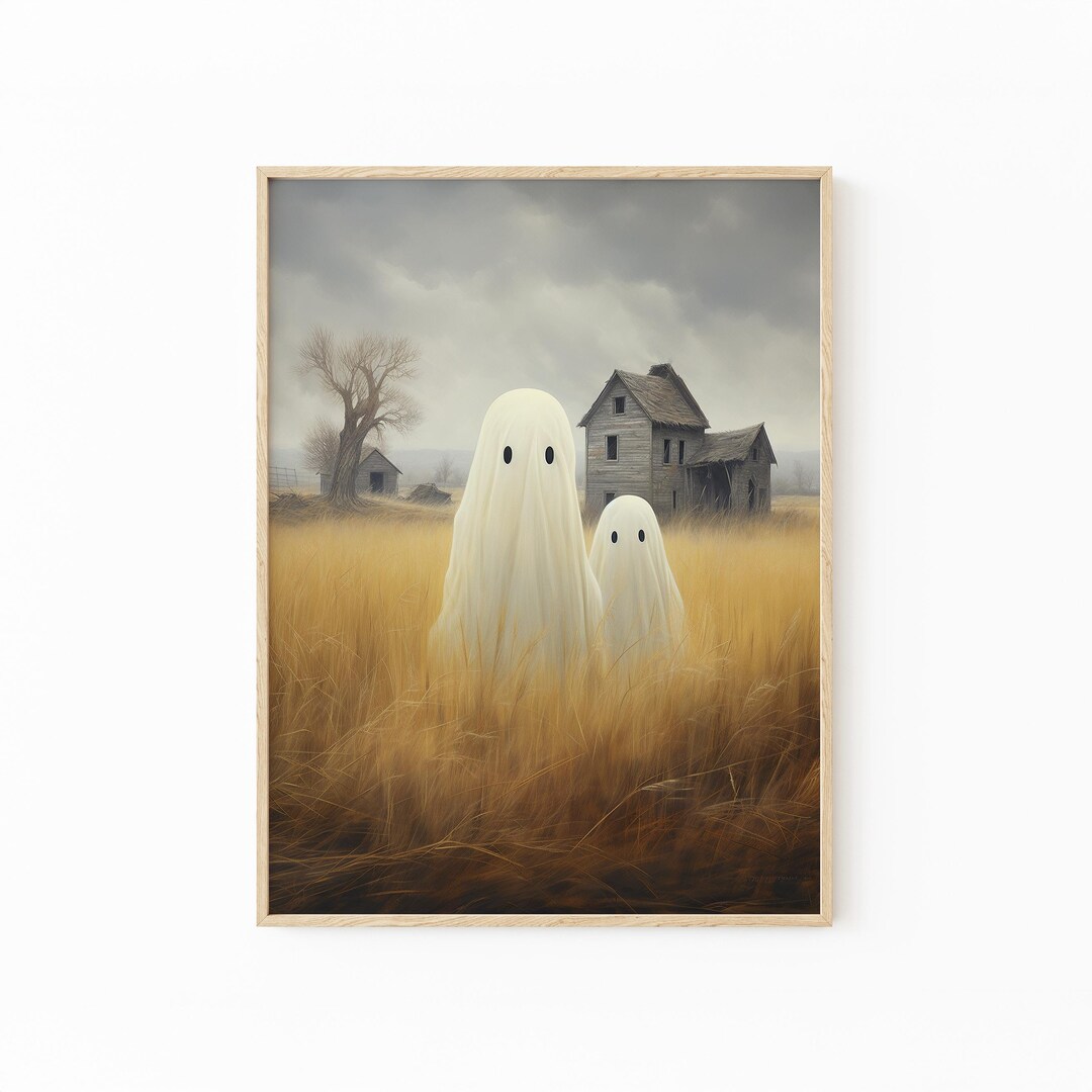 Ghosts Together Painting Art Print, Halloween Art Print, Halloween ...
