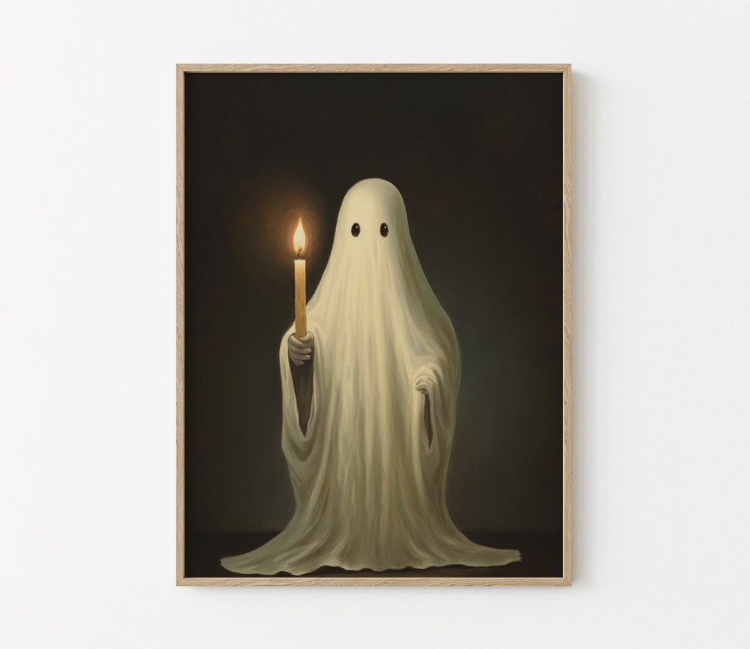 Ghost Holding A Candle in the Dark Oil Painting, Vintage Poster, Art ...