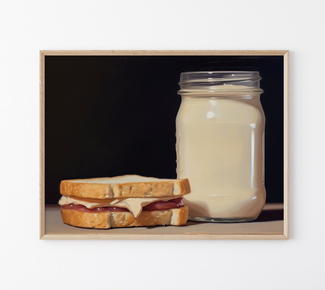 PBJ & Jar of Peanut Butter - Original Still Life Oil Painting Print ...