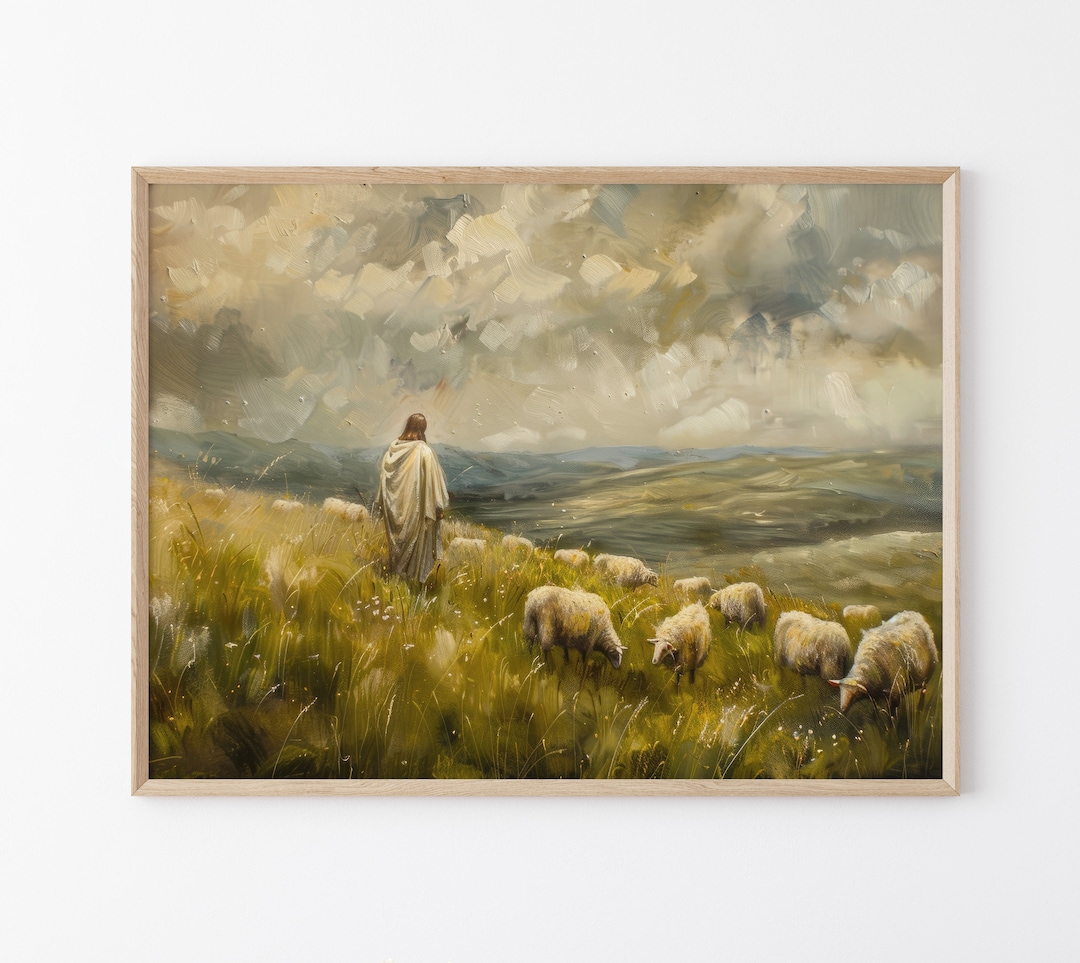 The Lord is My Shepherd Art, Modern Christian Art, Jesus Leaves 99 ...