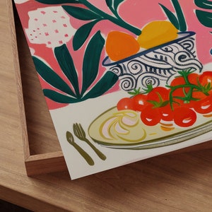 Dinner Table Food Abstract Paining | Retro Food Art | Vintage Food ...