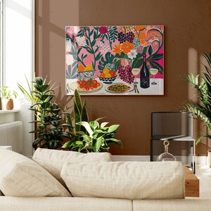 Dinner Table Food Abstract Paining | Retro Food Art | Vintage Food ...