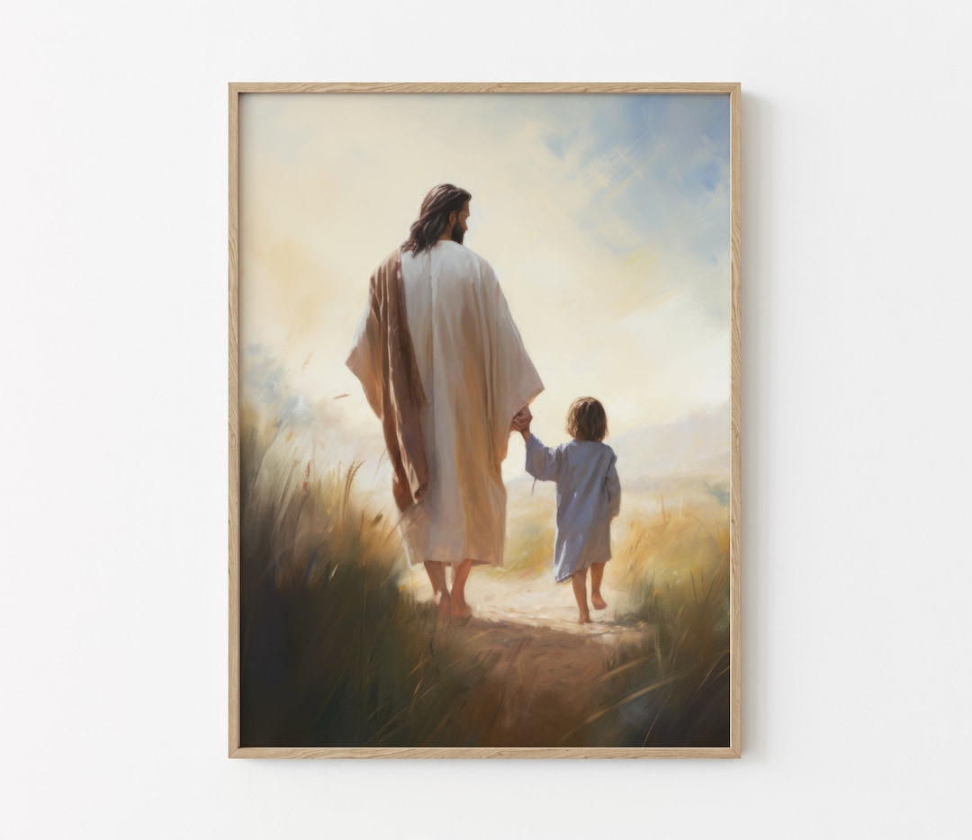 Child of God Oil Painting Print, Jesus Shows the Way, Christian Art ...