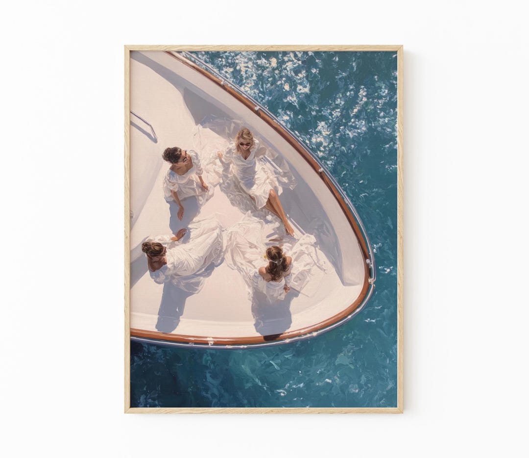 Luxury Yacht Oil Painting Print | Summertime Prints | Luxurious Boat ...