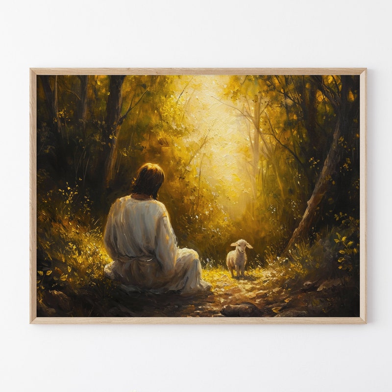 Jesus Running After Lamb - Etsy