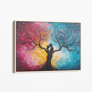 Tree of Love Panting Canvas | Soulmate Wall Art | Intricate Artwork ...