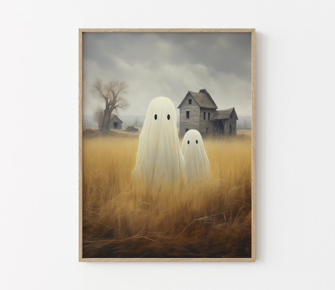 Ghosts Together Painting Art Print, Halloween Art Print, Halloween ...