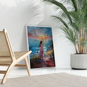 Vintage Aphrodite by the Ocean Oil Painting Print | Birth of Venus Myth ...
