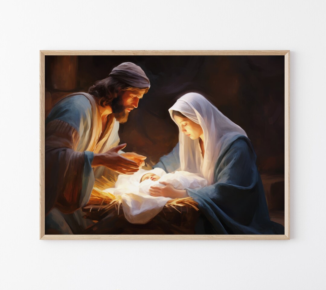 Nativity Christian Wall Art Christian Nativity Christmas Wall Art Print ...