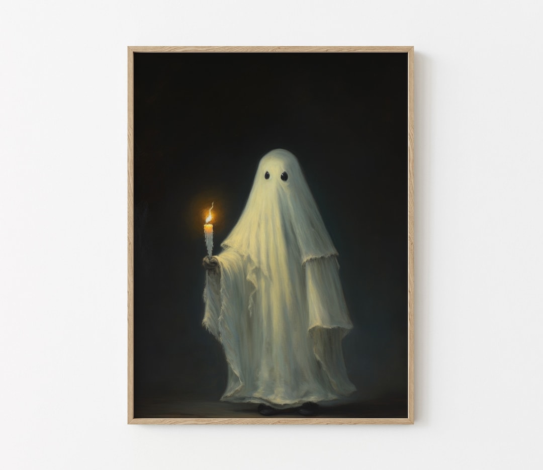 Ghost Holding A Candle in the Dark Oil Painting, Vintage Poster, Art ...