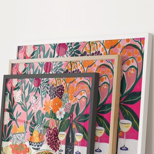 Dinner Table Food Abstract Paining | Retro Food Art | Vintage Food ...