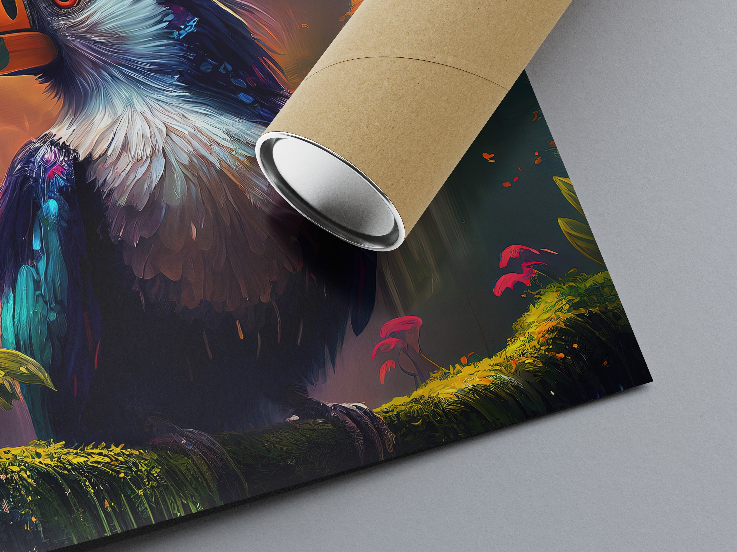 Amazon Rainforest Waterfall Toucan Painting Gift for Nature - Etsy