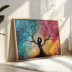 Tree of Love Panting Canvas | Soulmate Wall Art | Intricate Artwork ...