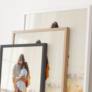 Holy Embrace Oil Painting Print, Jesus Portrait, Jesus Print, Jesus ...