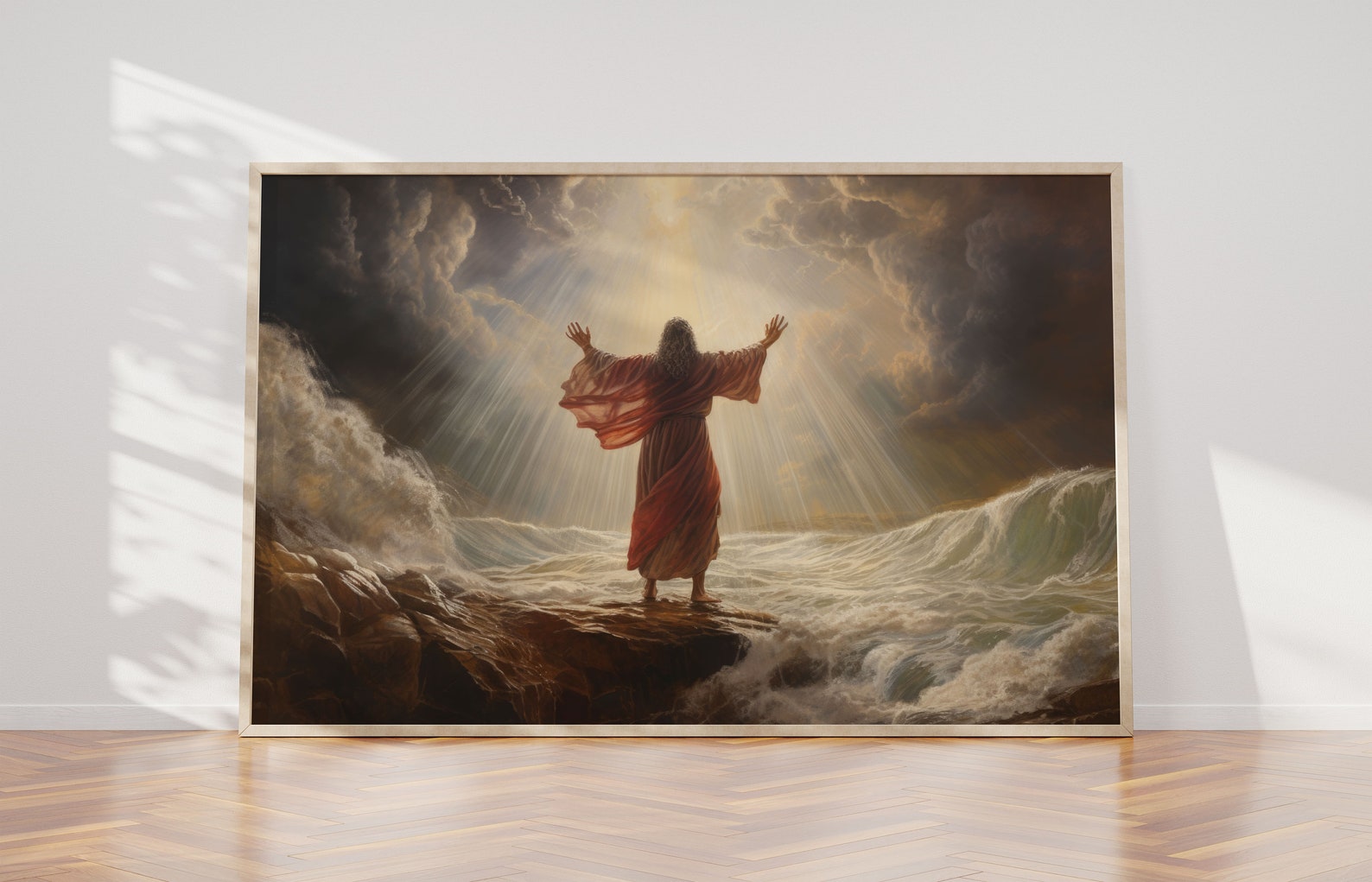 Moses Parting the Red Sea Oil Painting Print Exodus Old - Etsy
