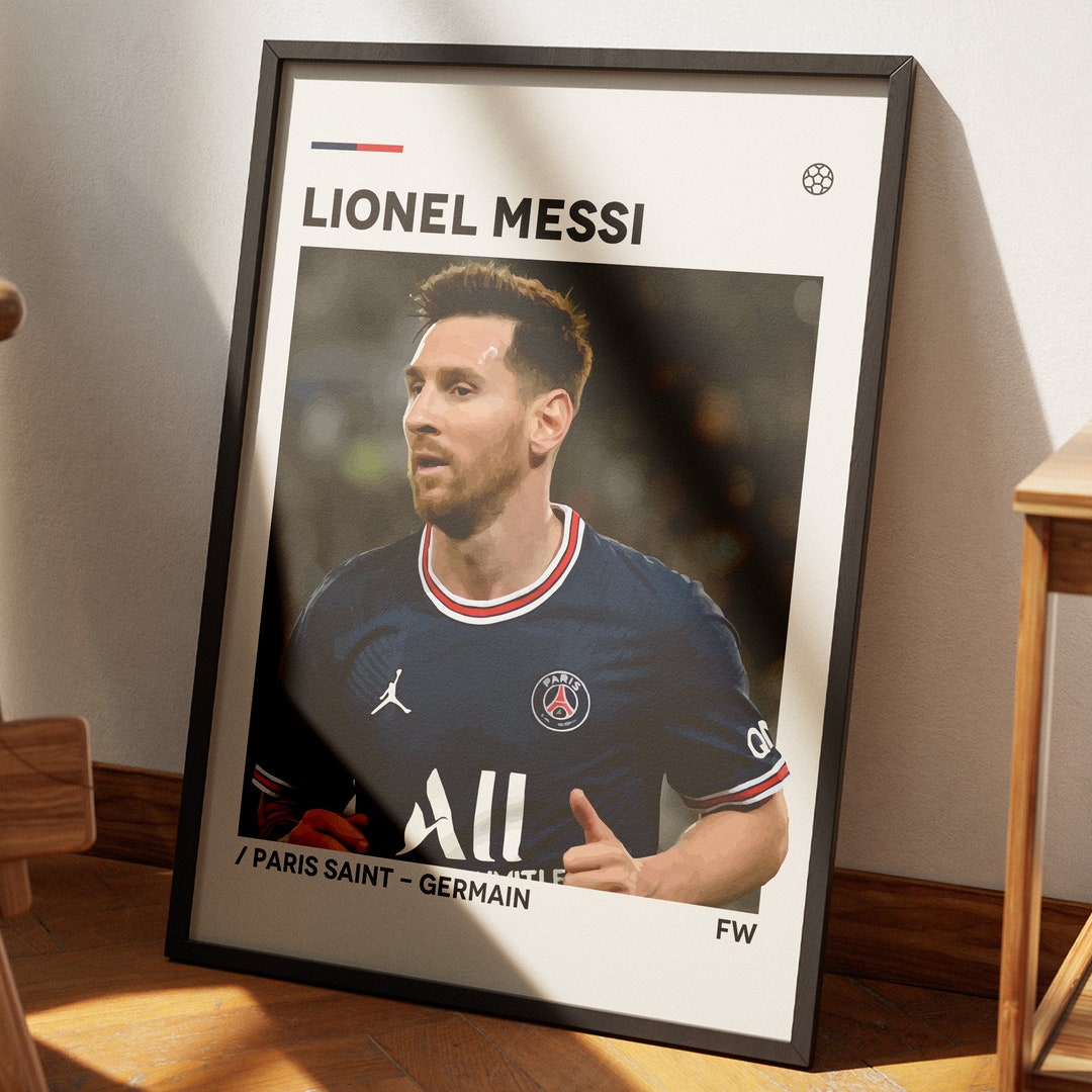 Lionel Messi Poster, Paris Saint Germain Poster Print, PSG Poster ...