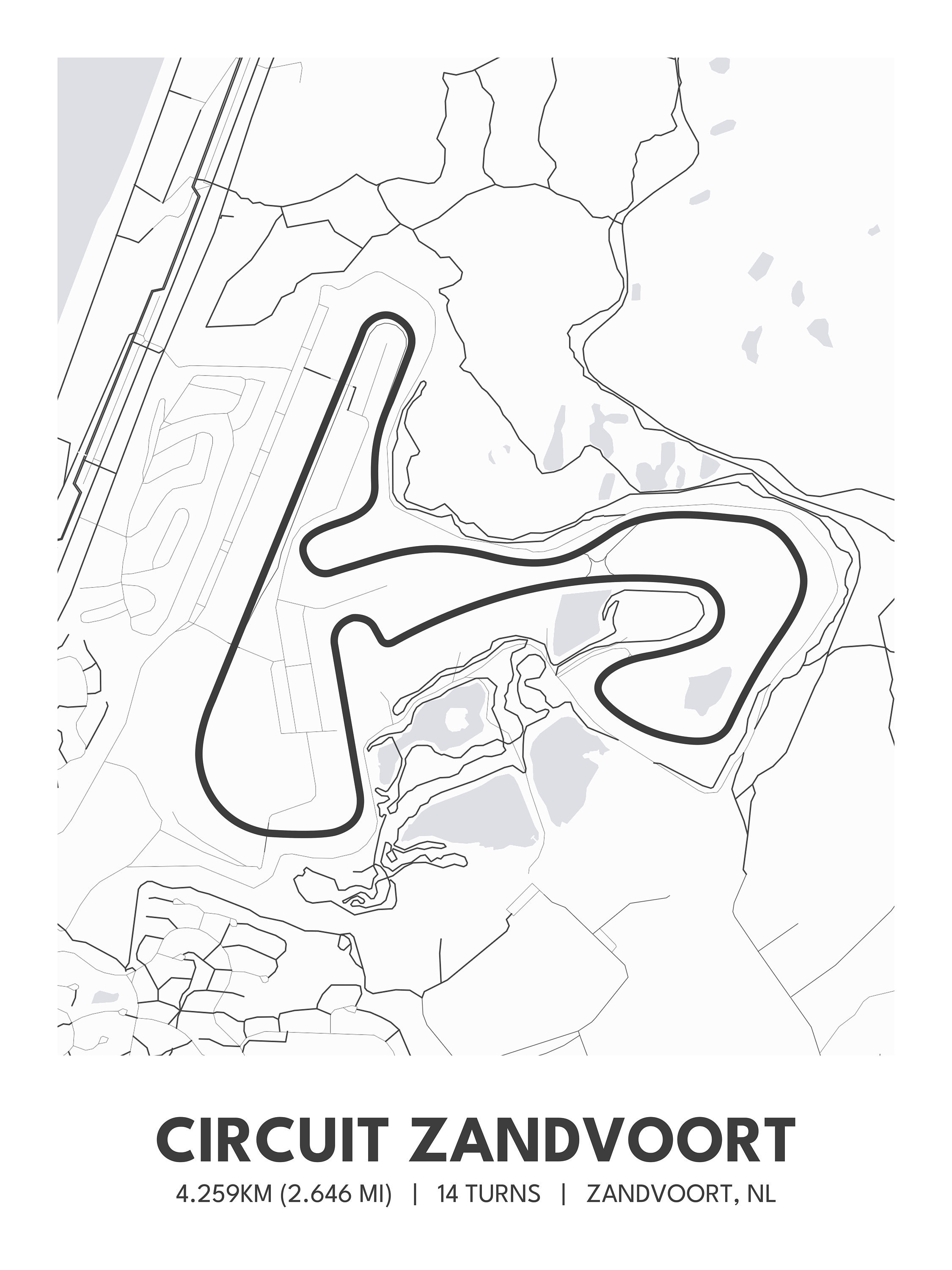 Zandvoort Formula 1 Circuit Poster F1 Netherlands Poster - Etsy