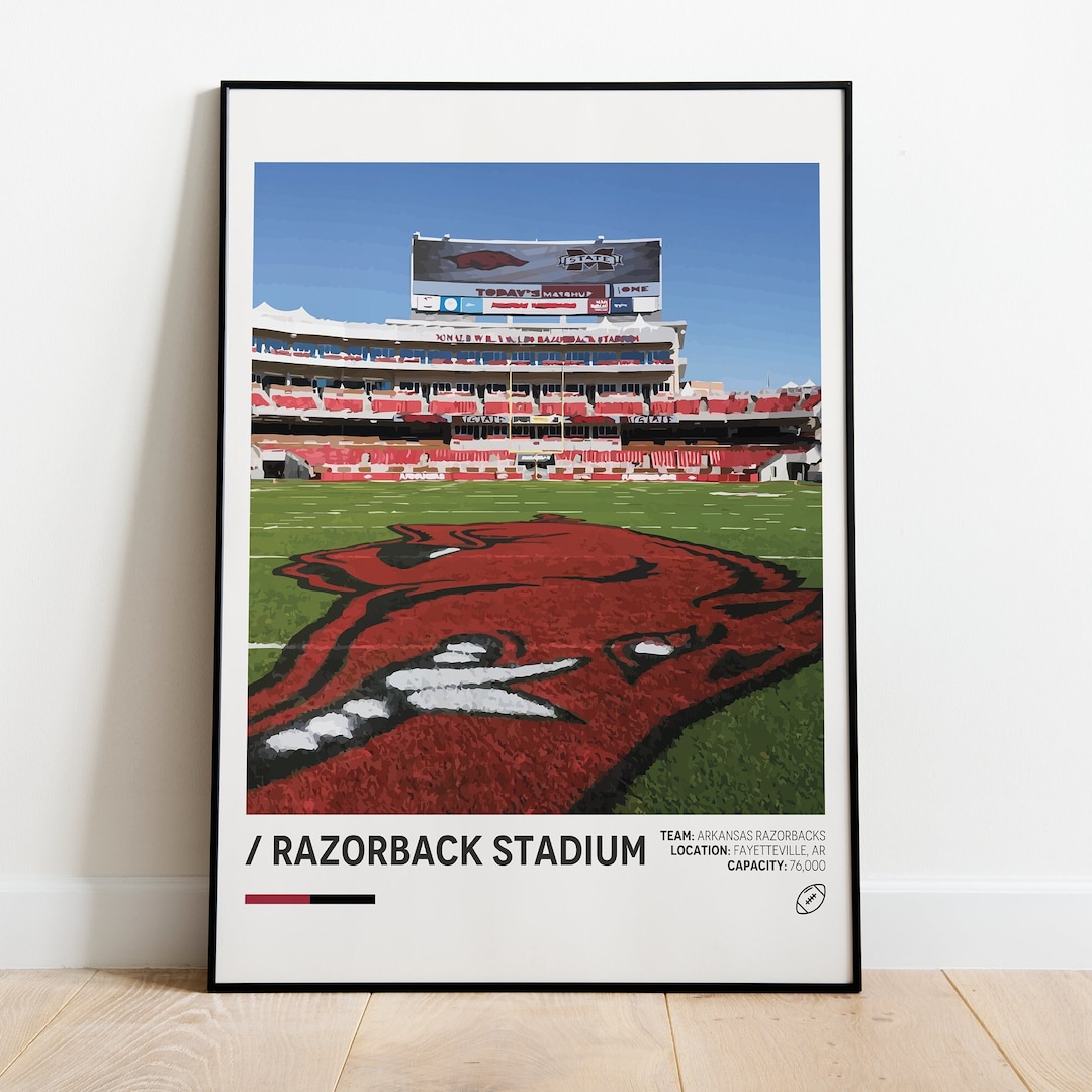 Razorback Stadium Poster Arkansas Razorbacks Poster - Etsy