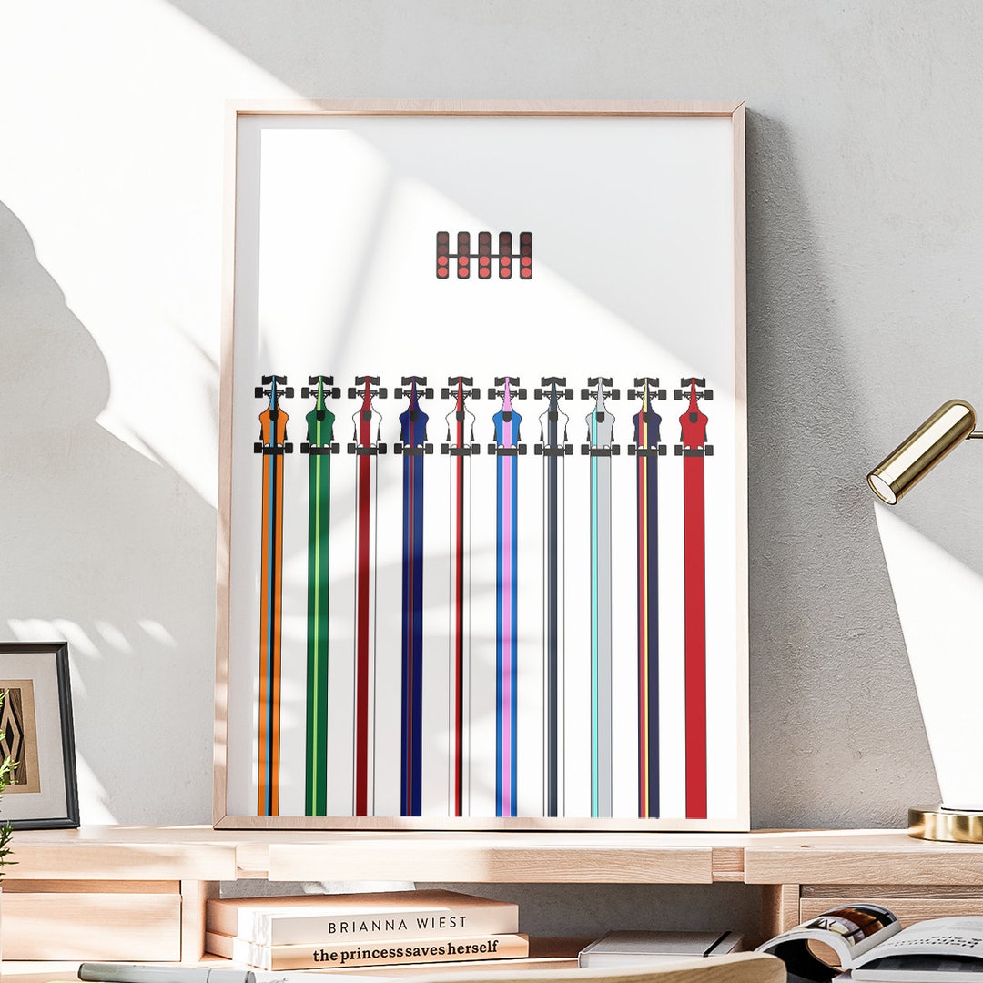 Minimalist Formula 1 Grid Poster, Formula 1 Gift, F1 Wall Art, Formula ...