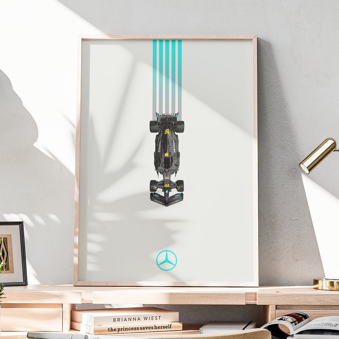 Minimalist Mercedes F1 Poster, Formula 1 Gift, F1 Wall Art, Formula 1 ...