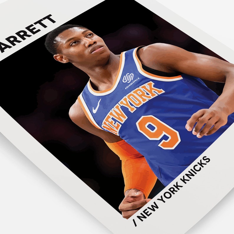RJ Barrett Poster, New York Knicks Poster, NBA Poster, Minimalist ...