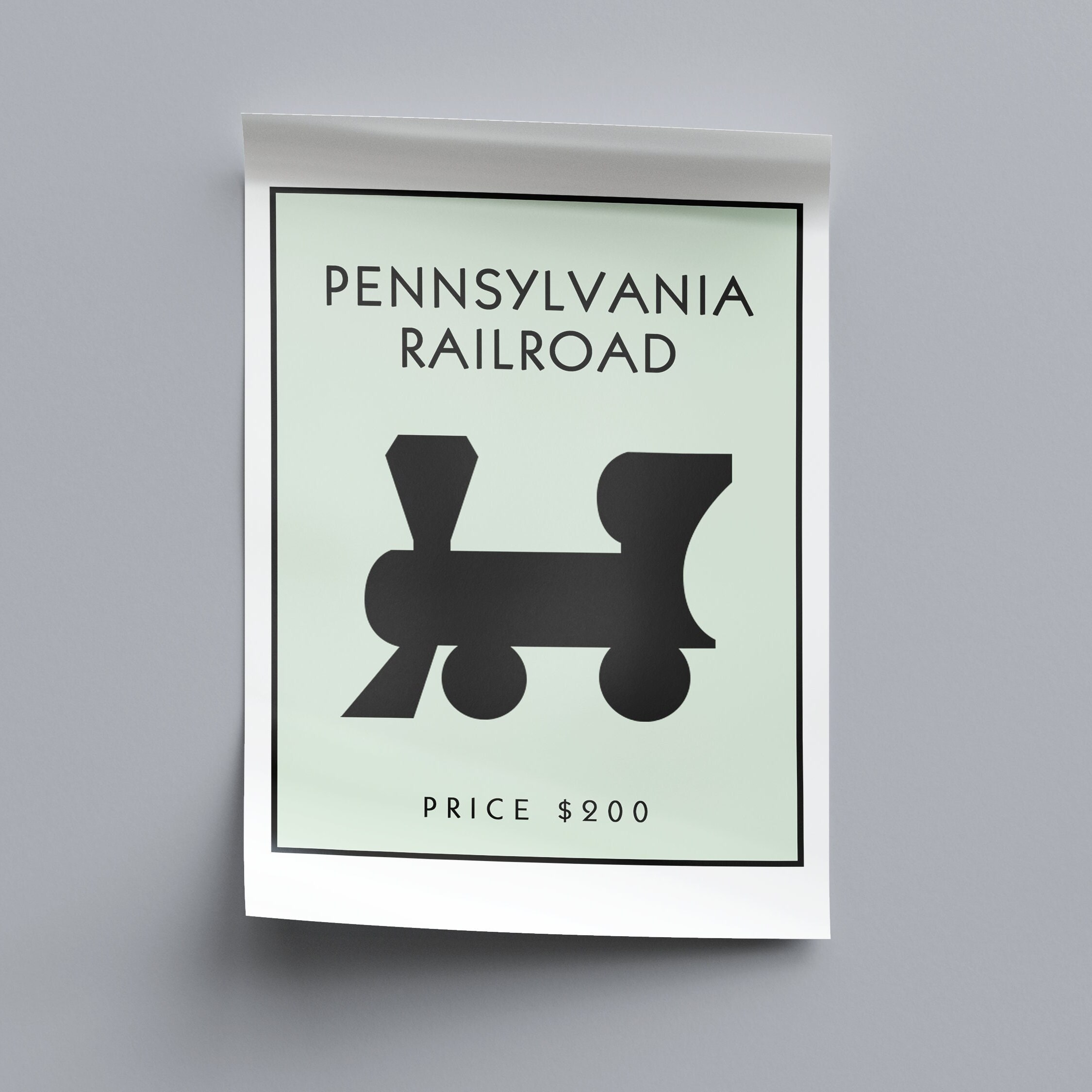 Monopoly Railroad Poster, Monopoly Home Decor, Monopoly Railroad Print ...