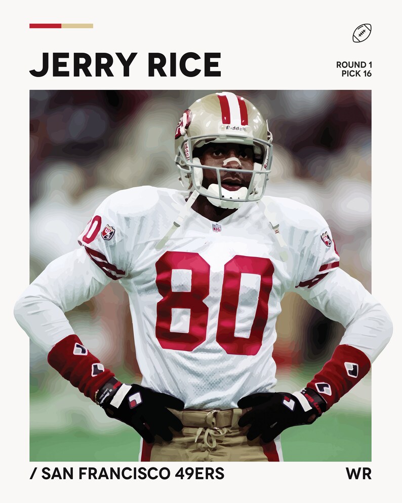 Jerry Rice Poster, NFL Poster, San Francisco 49ers Poster Download ...