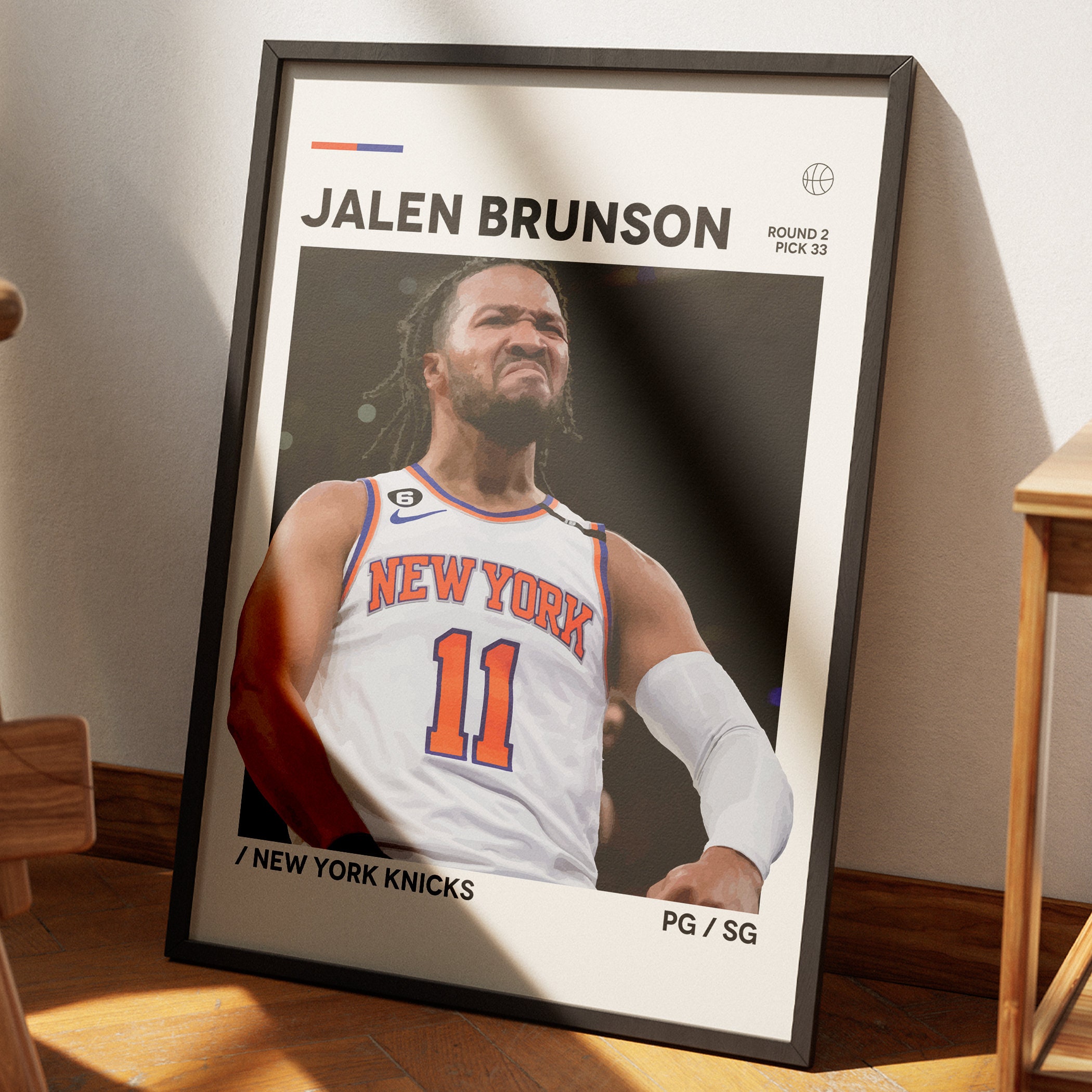 Jalen Brunson Poster, NBA Poster, New York Knicks Poster, Minimalist ...