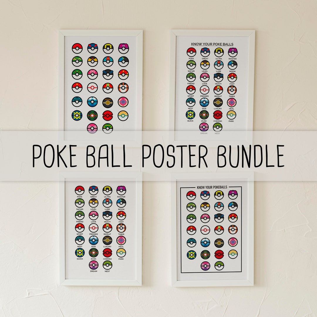 Pokemon Poke Ball Poster, Pokemon Wall Art, Pokemon Poster, Pokemon ...