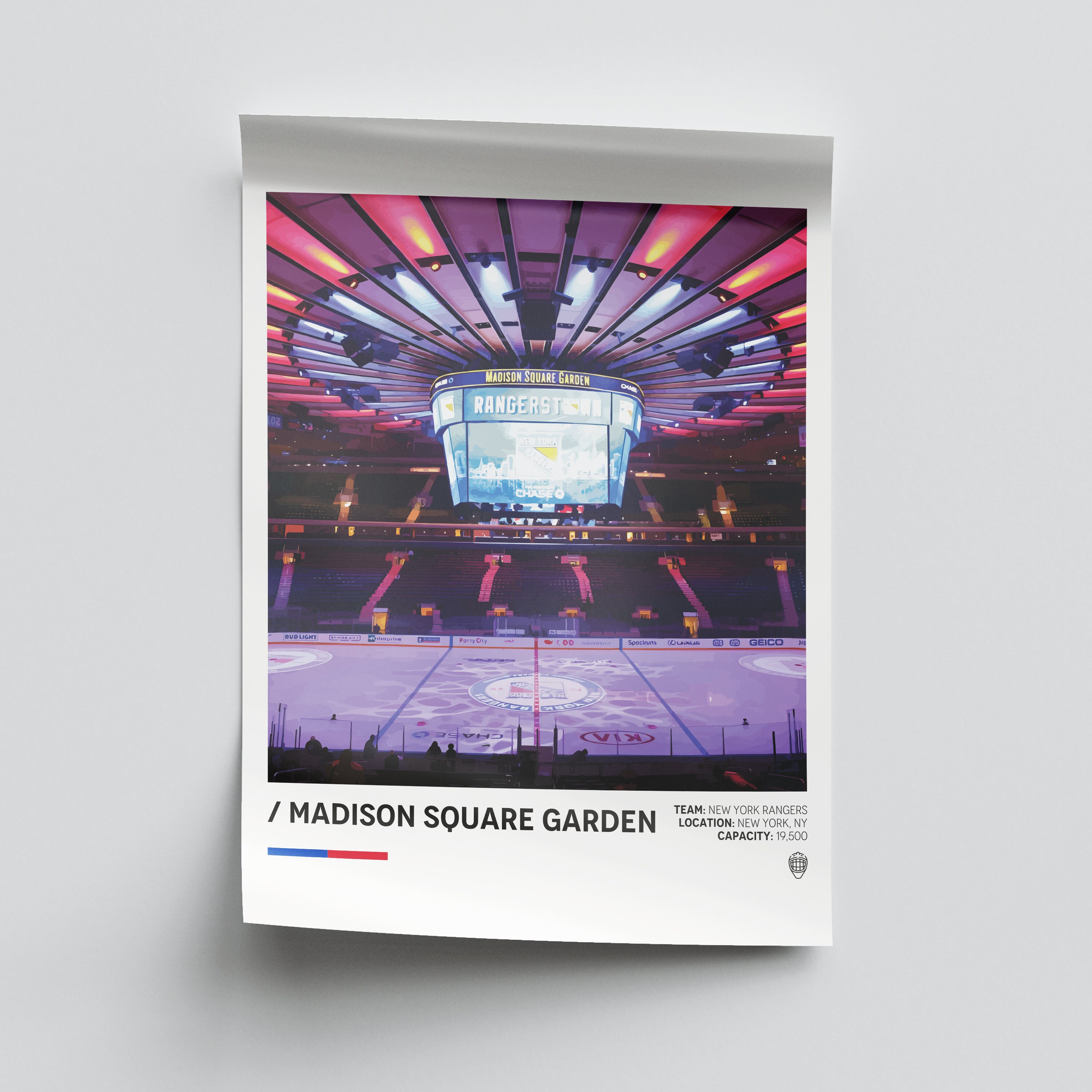 Madison Square Garden Poster, New York Rangers Poster, Minimalist ...