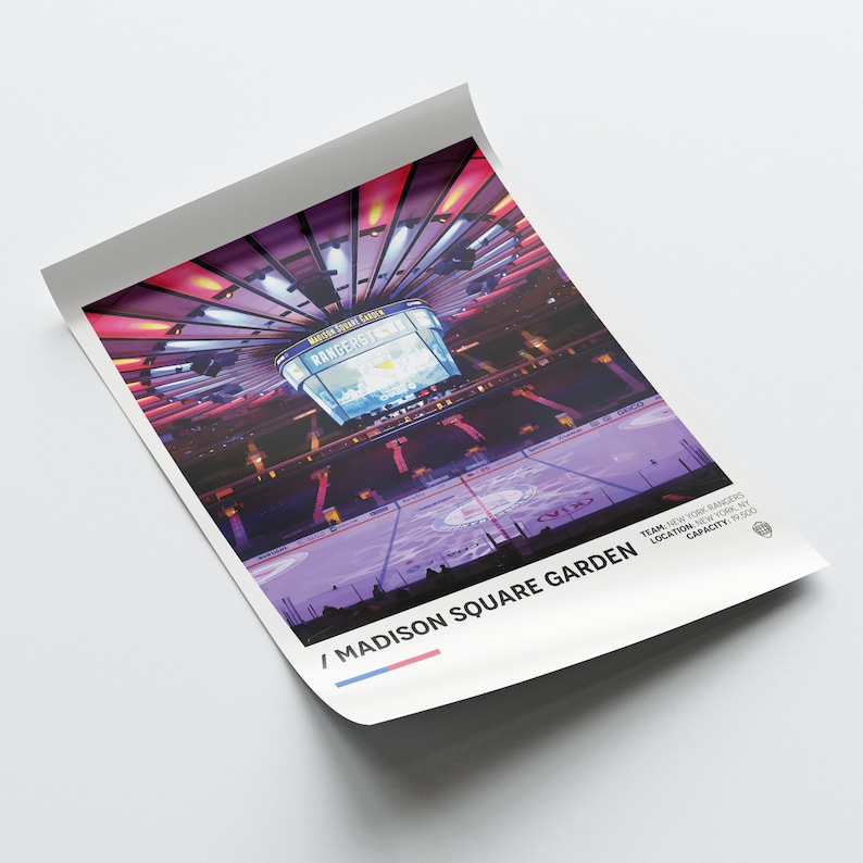 Madison Square Garden Poster, New York Rangers Poster, Minimalist ...