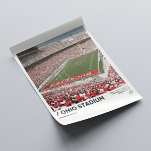 Ohio Stadium Poster, Ohio State Buckeyes Poster, Minimalist Sports ...