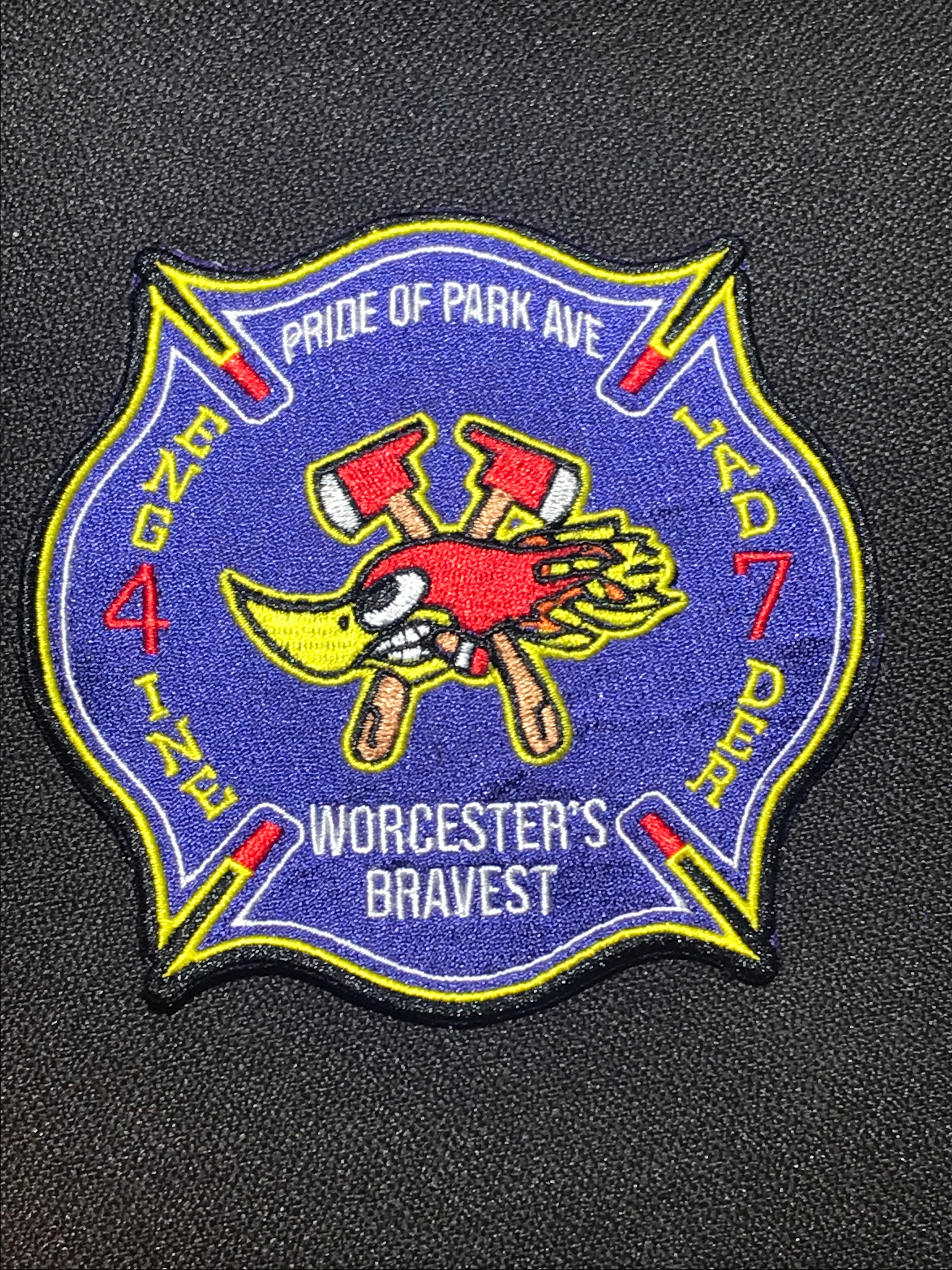Worcester Fire Dept Engine-4 Ladder-7 Pride of Park Ave Patch MA Boston ...