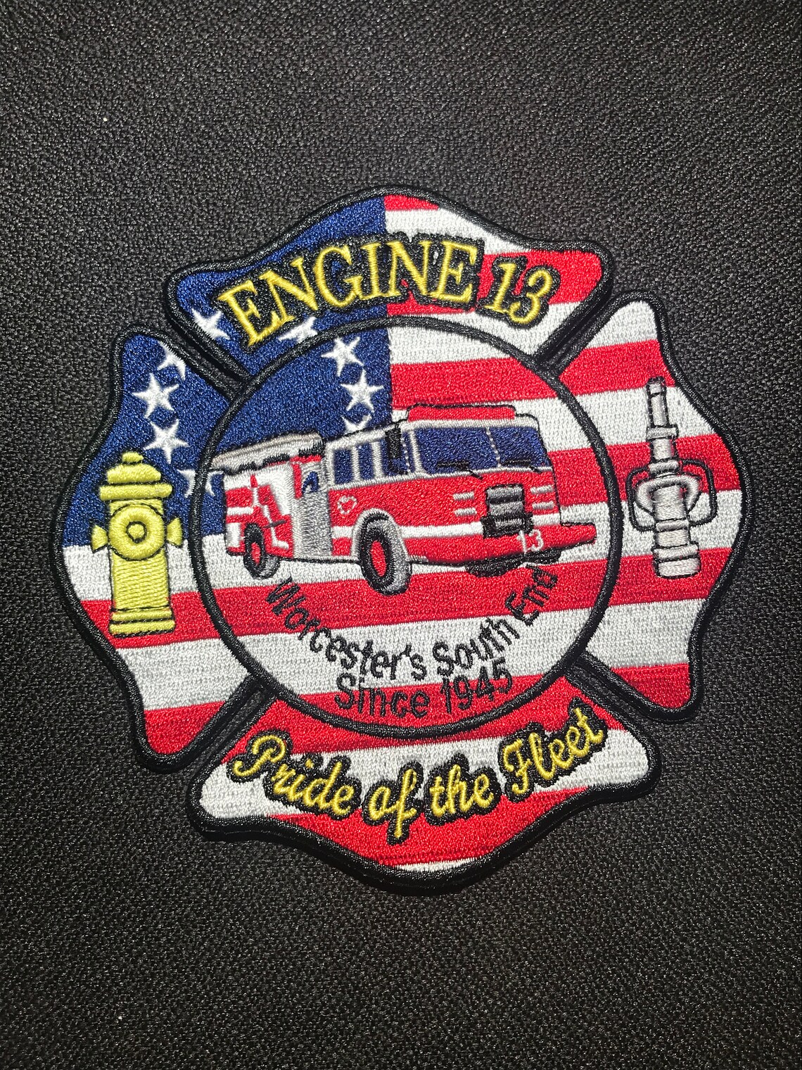 Worcester Fire Dept Engine-13 Flag Patch MA Boston Vermont Nh FDNY New ...