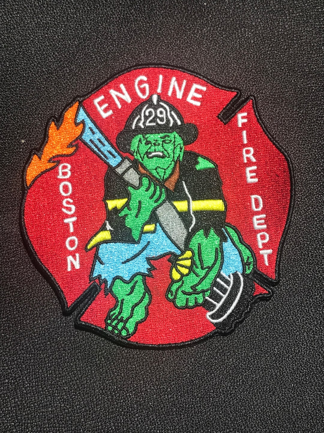 Boston Fire Dept Engine-29 Hulk Patch New York FDNY NH MA Mass Helmet ...