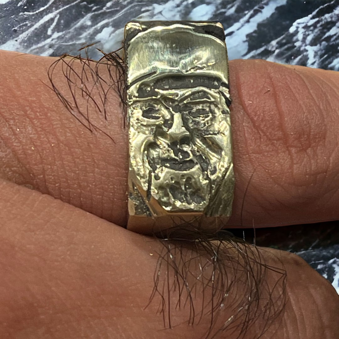 Hand-carved Custom Face, Silver Ring, Unique Handmade Jewelry, Gift for ...