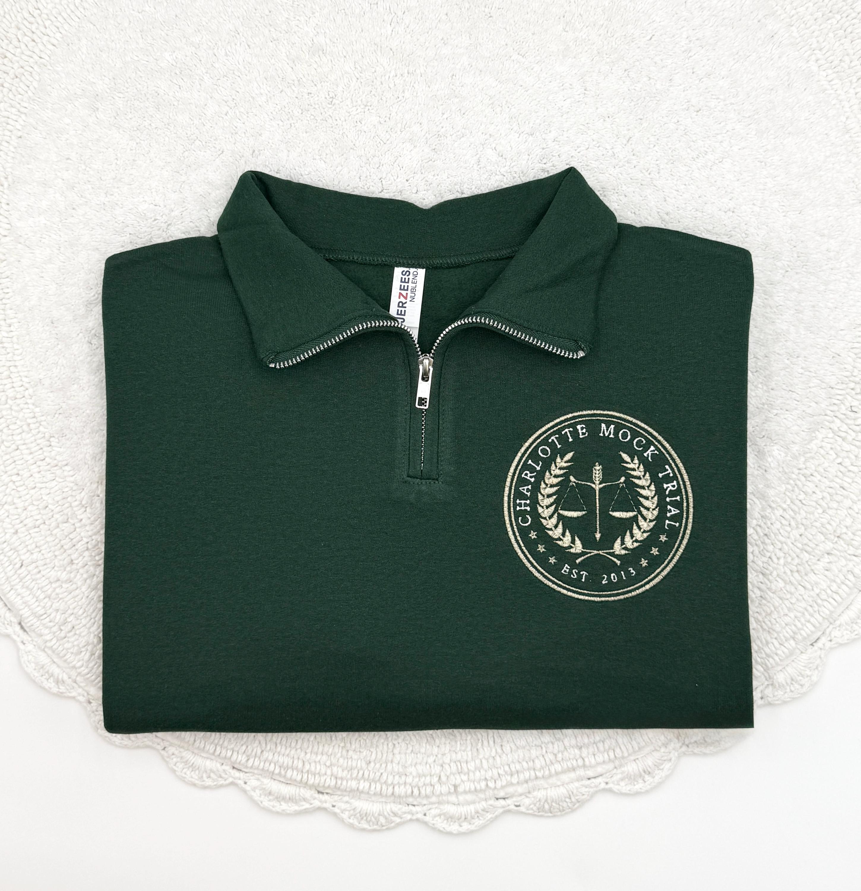Embroidered Custom Logo Quarter Zip Sweatshirt: Personalized Logo, Text ...