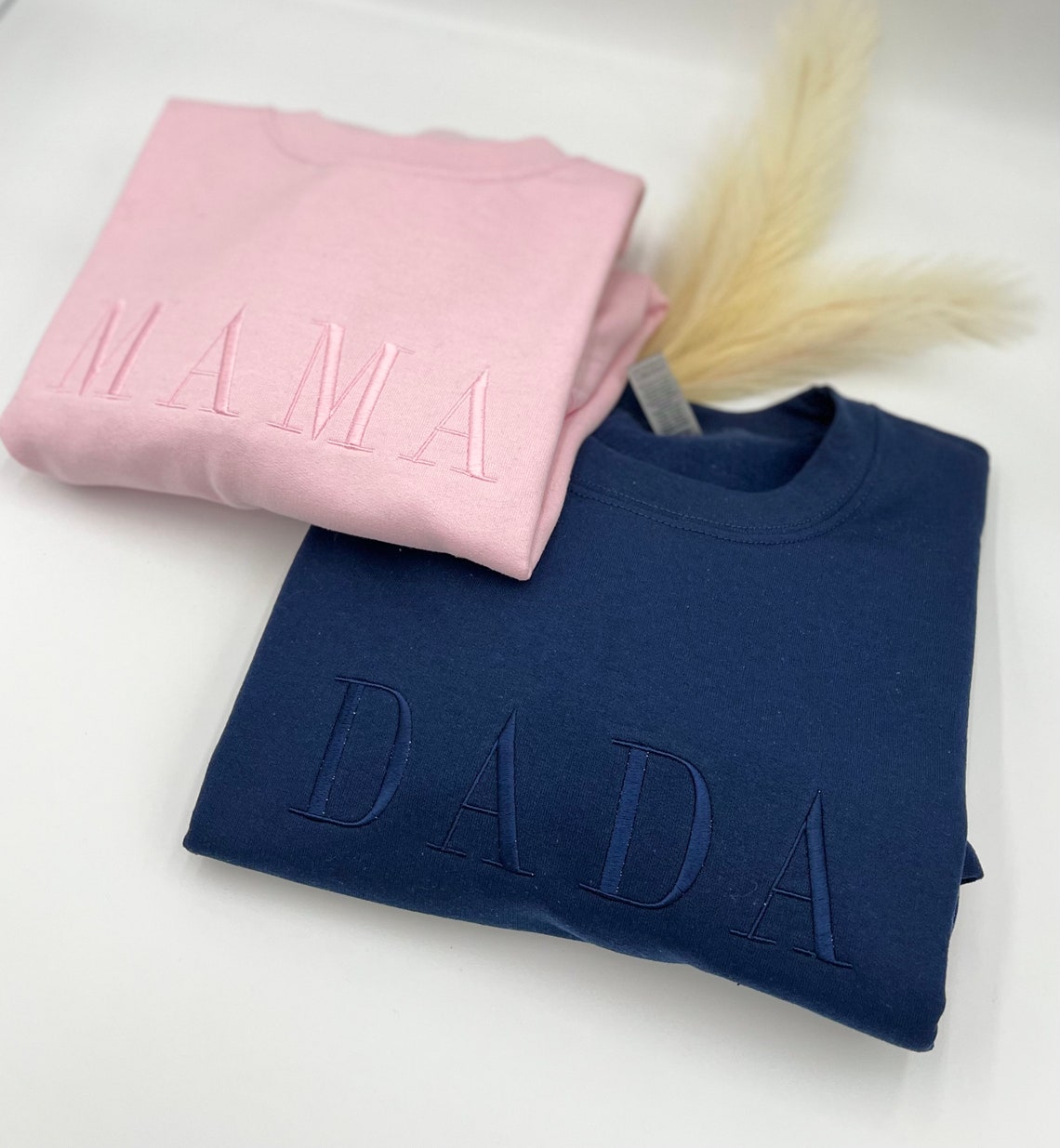 MAMA DADA Embroidered Sweatshirt or Hoodie: Mom Dad Crewneck - Etsy