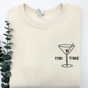 Embroidered Martini Sweatshirt: Tini Time Social Club Sweater - Etsy