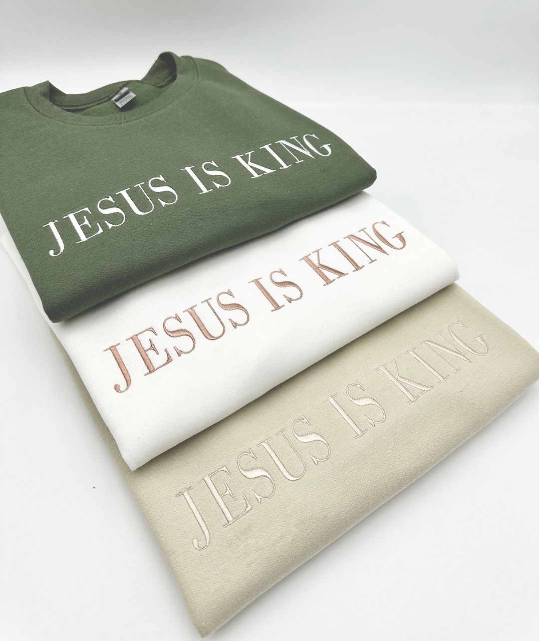 Embroidered Jesus is King Sweatshirt: Unisex Christian Apparel - Etsy