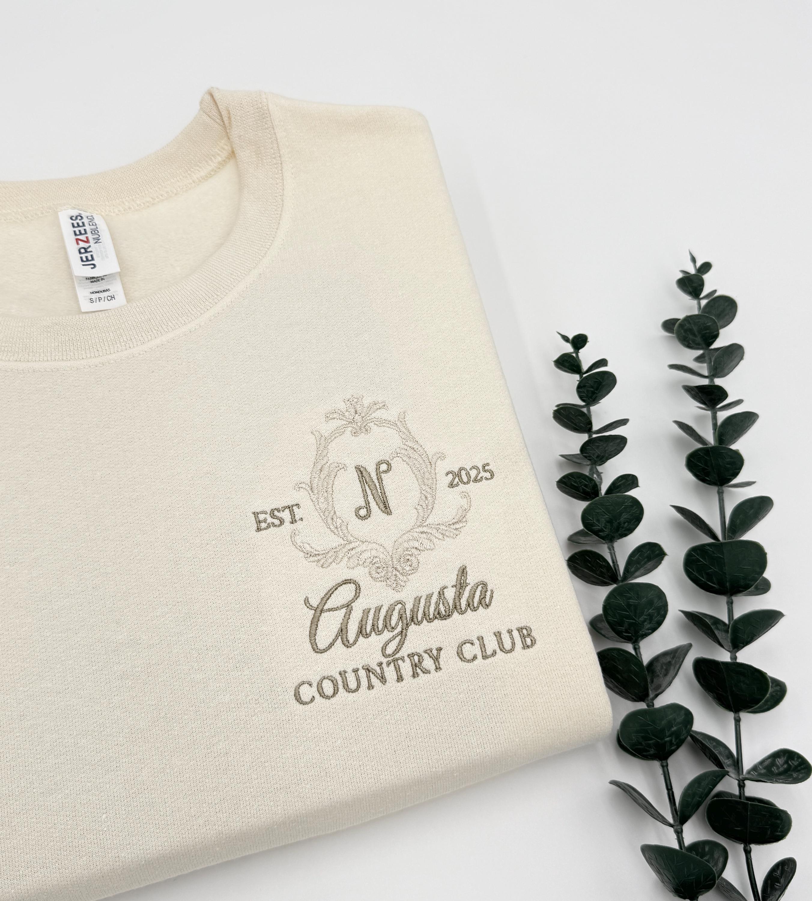 Embroidered Family Crest Sweatshirt: Vintage Country Club Crewneck - Etsy