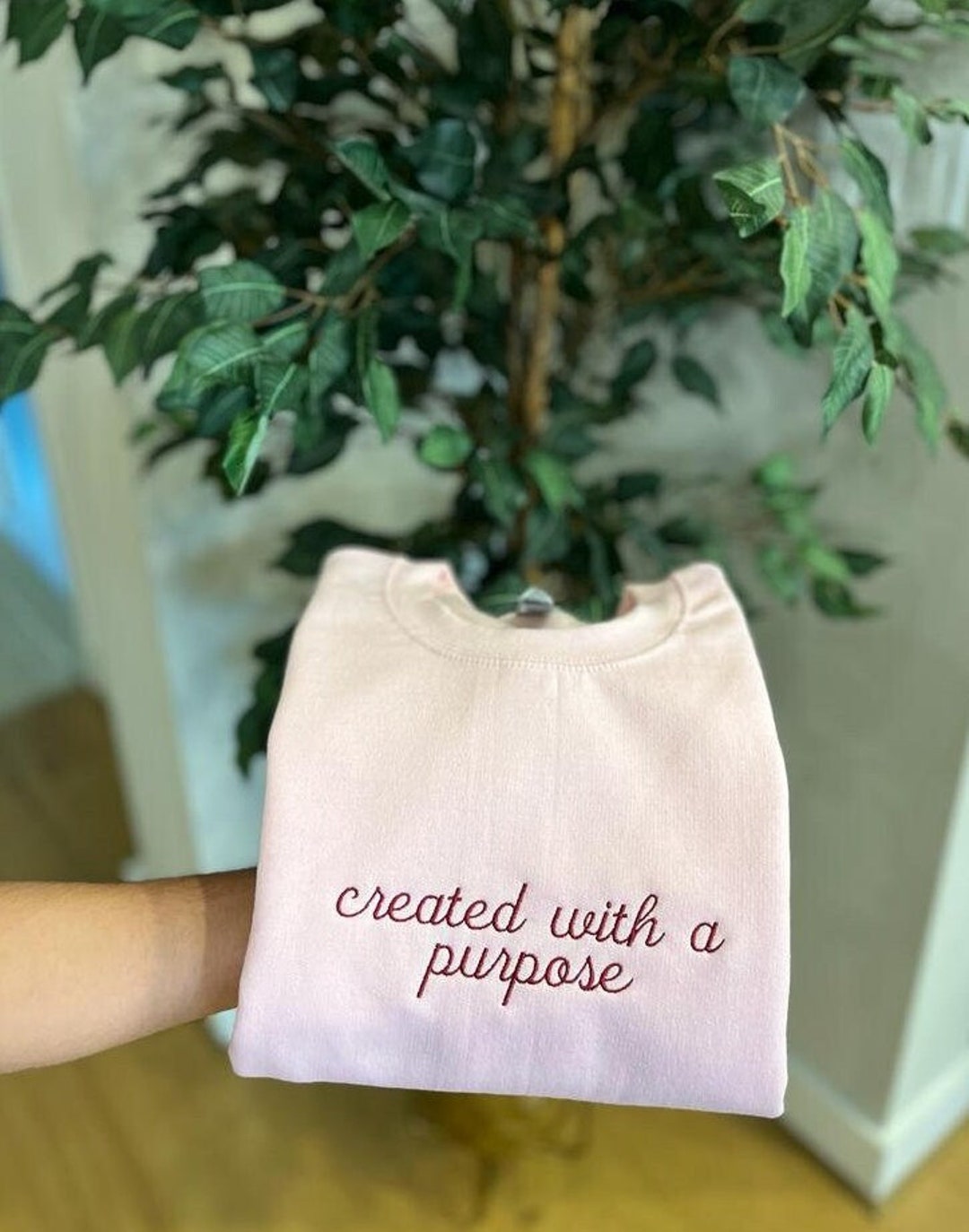Embroidered 'created With a Purpose' Sweatshirt: Christian Faith ...