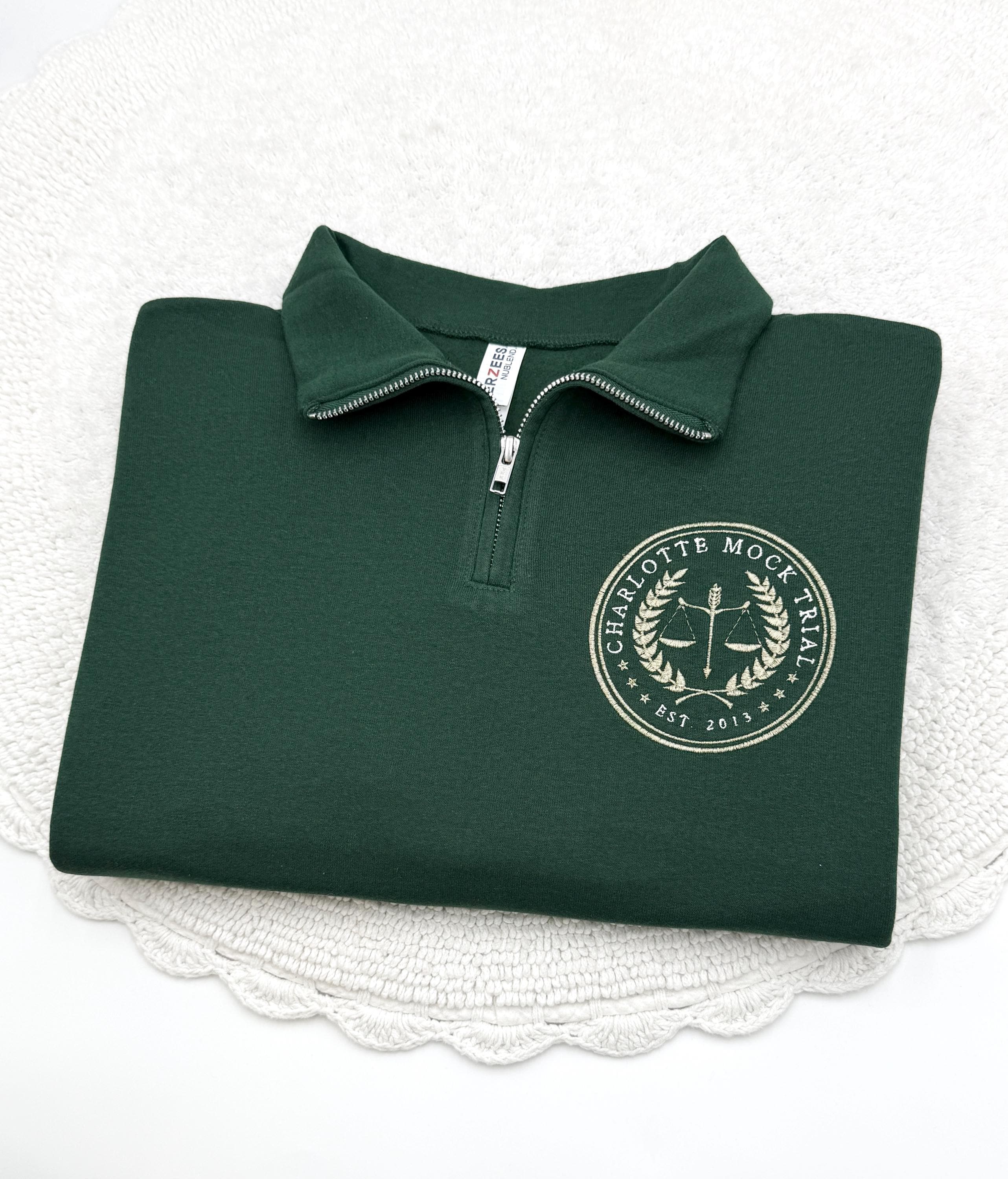Embroidered Custom Logo Quarter Zip Sweatshirt: Personalized Logo, Text ...
