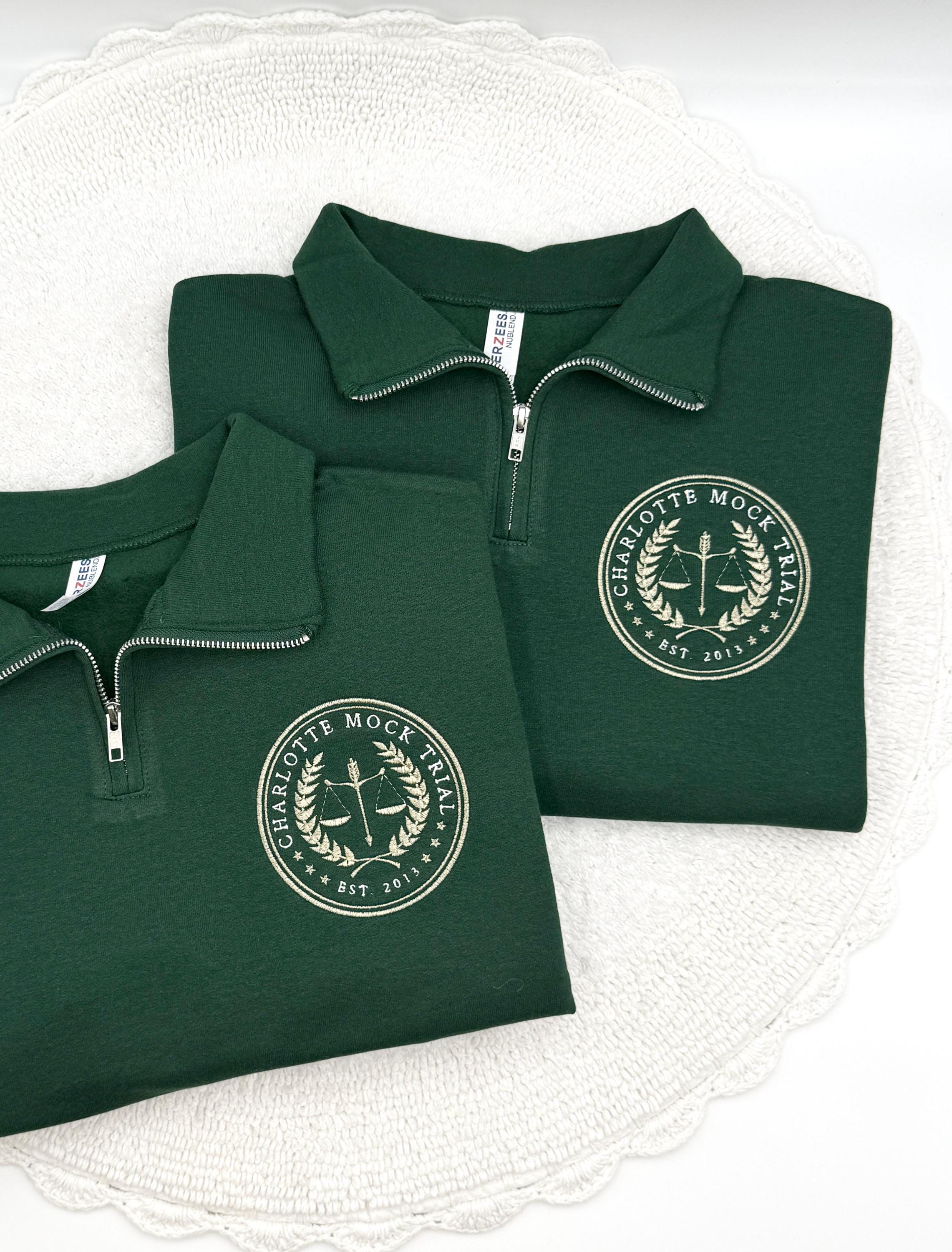 Embroidered Custom Logo Quarter Zip Sweatshirt: Personalized Logo, Text ...