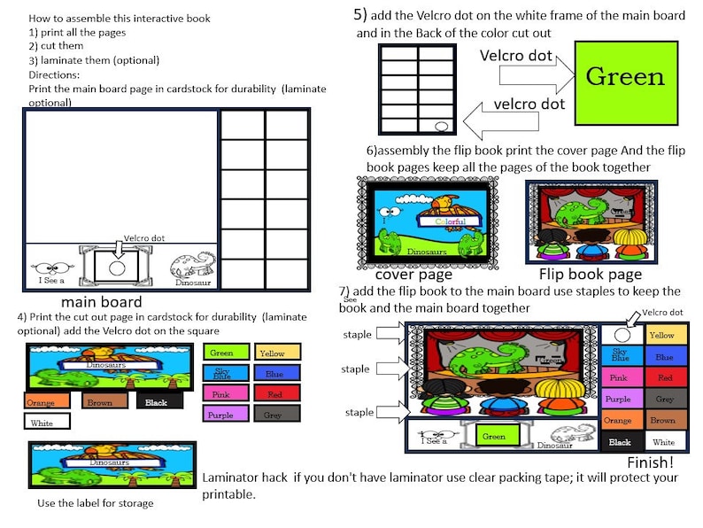 Interactive Adapted Books Dinosaurs, Themed Adapted Book, Autism ...