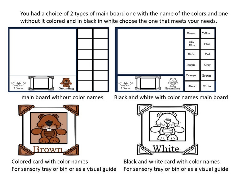 Groundhog Color Adapted Book, Autism Adapted Book, SPEAD ED, Speech ...