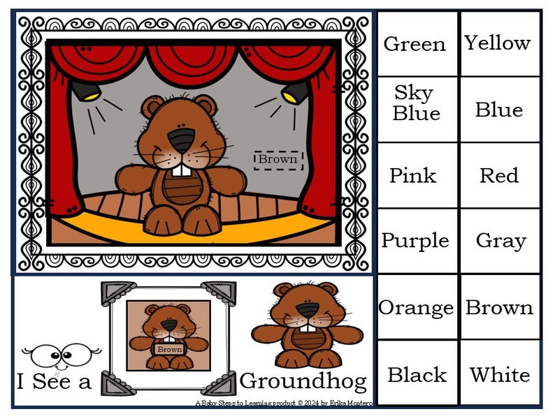 Groundhog Color Adapted Book, Autism Adapted Book, SPEAD ED, Speech ...